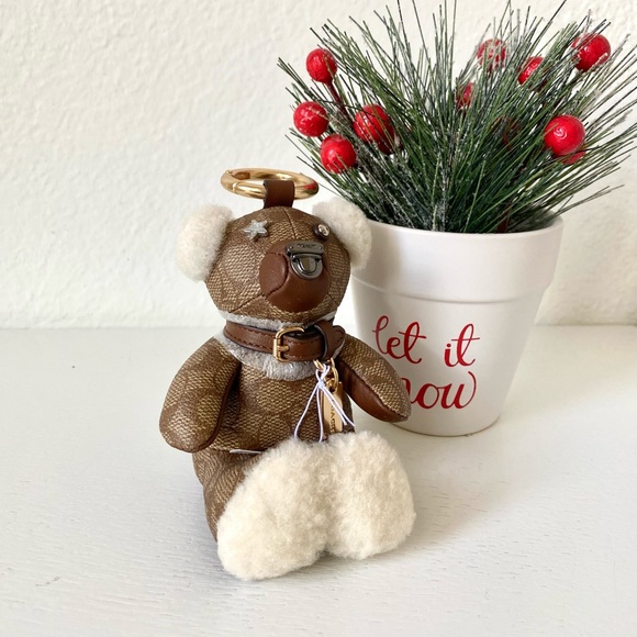 Coach | Accessories | Coach Bear Bag Charm In Signature Canvas | Poshmark